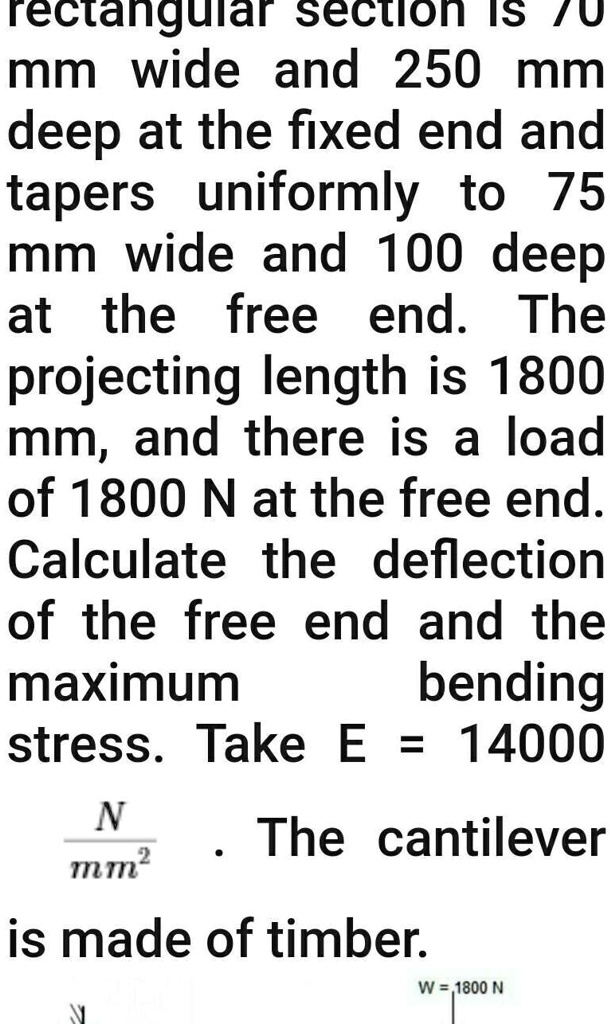 SOLVED: 'calculate deflection at free end and maximum bending stress'