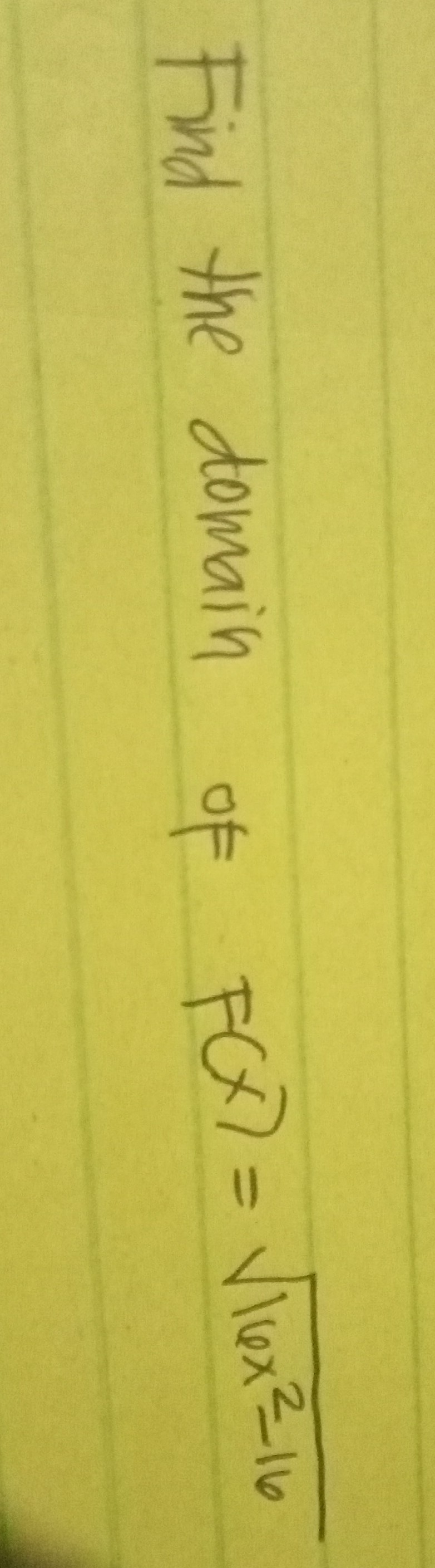 SOLVED Find The Domain Of F x 16 X 2 16 