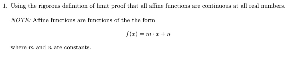VIDEO solution: l. Using the rigorous definition of limit proof that ...
