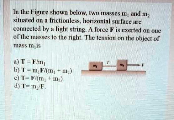 SOLVED: In the figure shown below, two masses Il and 0z are situated on a frictionless ...