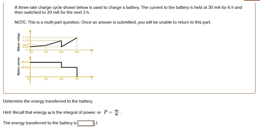 a three rate charge cycle shown below is used to charge a battery the ...