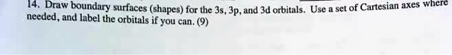 SOLVED: ' Draw boundary surfaces (shapes) for the 3s, 3p, and 3d ...