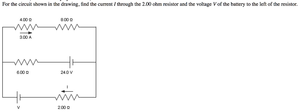 SOLVED: For the circuit shown in the drawing, find the current through the 2.00 ohm resistor and ...