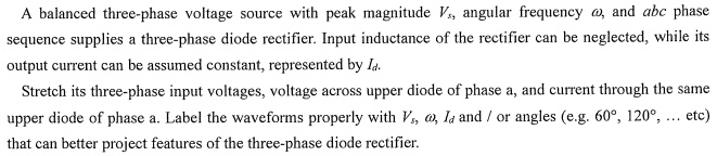 SOLVED: A balanced three-phase voltage source with peak magnitude V ...