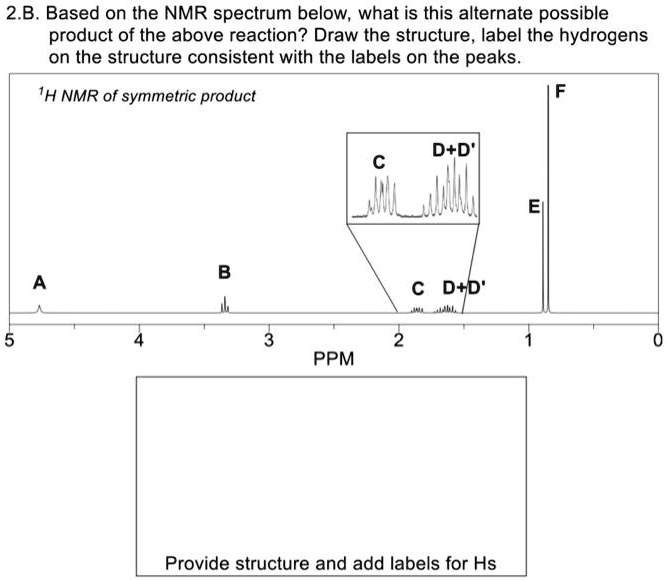 2b based on the nmr spectrum below what is this alternate possible product of the above reaction ...