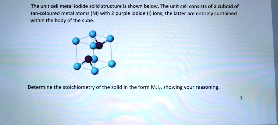 the unit cell metal iodide solid structure is shown below the unit cell ...
