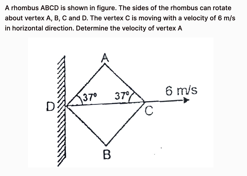 A rhombus ABCD is shown in the figure. The sides of the rhombus can ...
