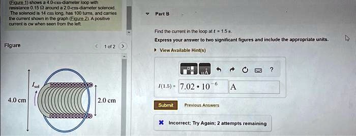 SOLVED: Texts: part b ans please help (Figure 1 shows a 2-cm-diameter loop which is wrapped ...