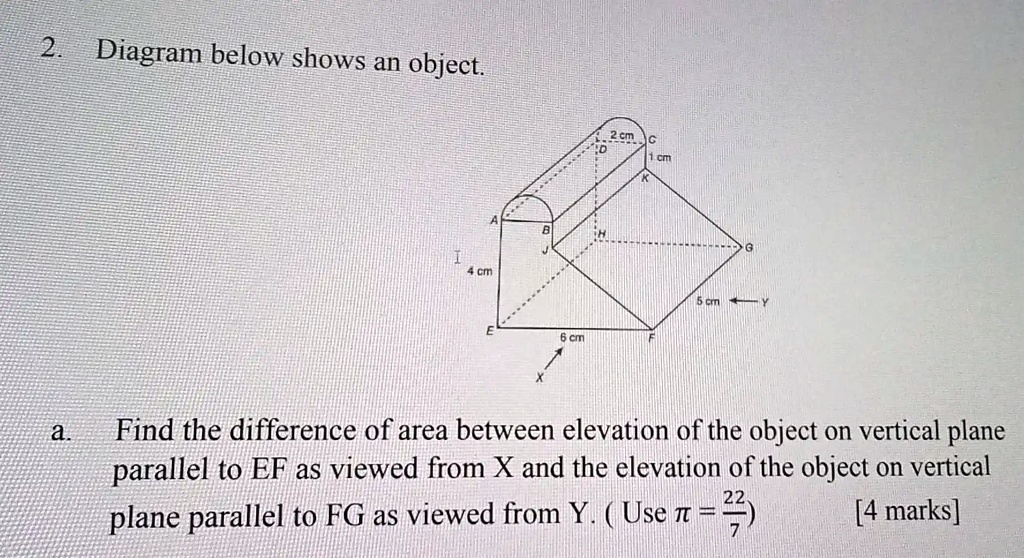 SOLVED: 2. Diagram below shows an object 2cm a Find the difference of ...