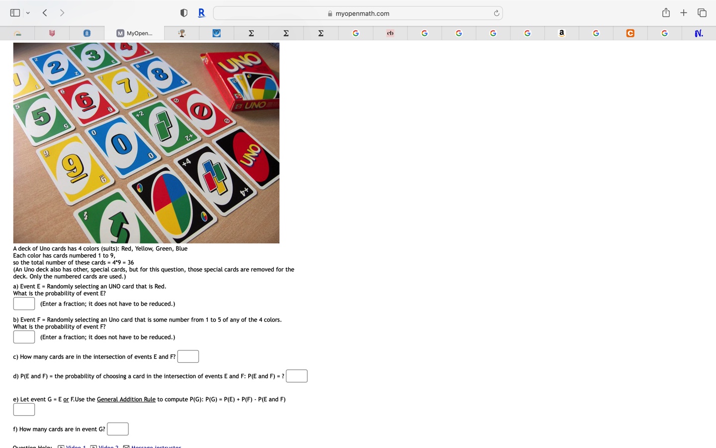 SOLVED: A deck of Uno cards has 4 colors (suits): Red, Yellow, Green ...