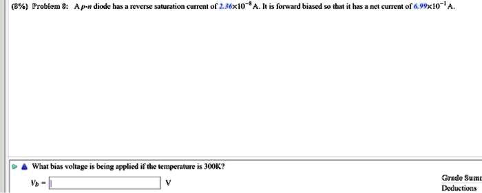 SOLVED: 3% Problem 8A p-n diode has a reverse saturation current of 2. ...