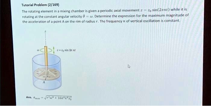Tutorial Problem (2/169) The rotating element in a mixing chamber is ...