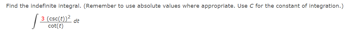 SOLVED: Find the indefinite integral. (Remember to use absolute values ...