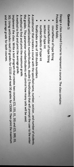Solved Using Java To Calculate Average And Maximum Grades Implement The Class Course To