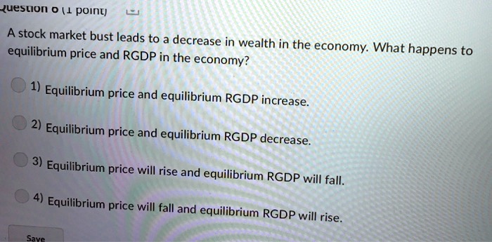 Question 6 1 Point A Stock Market Bust Leads To A Decrease In Wealth