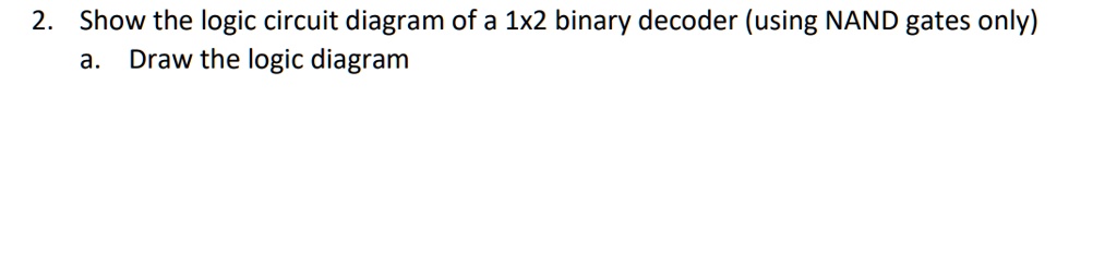 SOLVED: 2. Show the logic circuit diagram of a 1x2 binary decoder ...