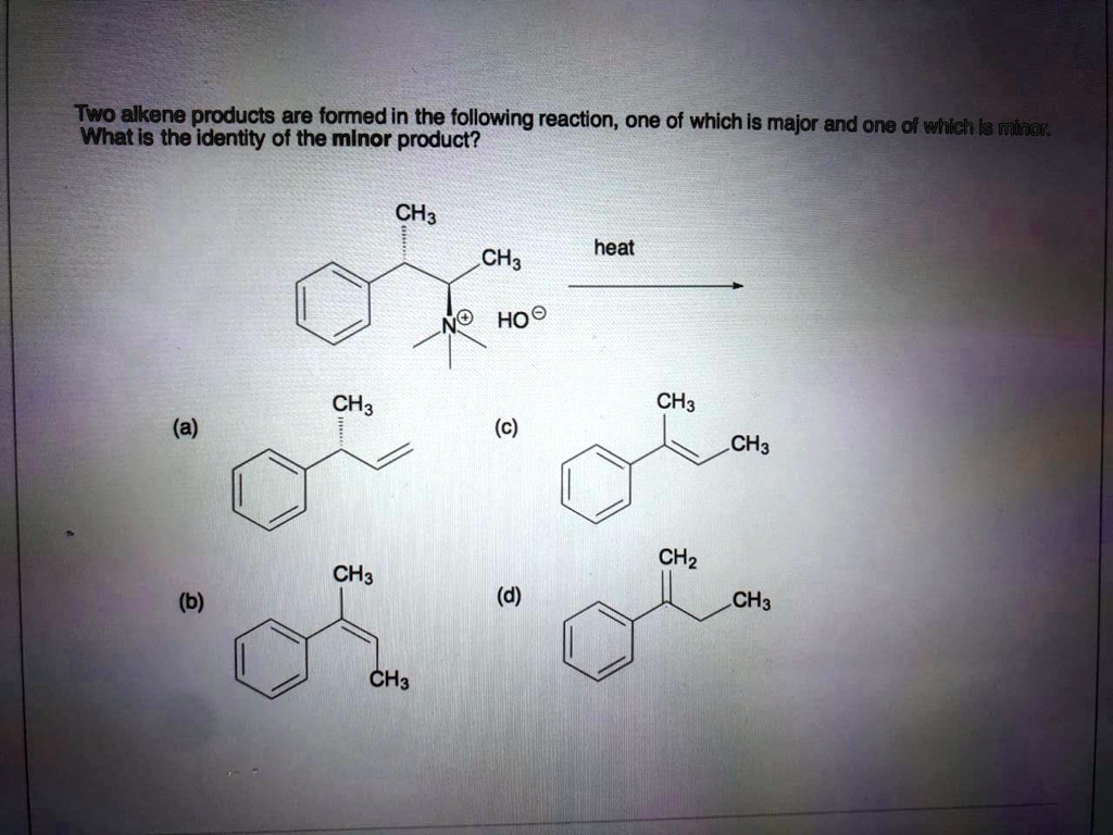 Two alkene products are formed in the following reaction, one of which ...