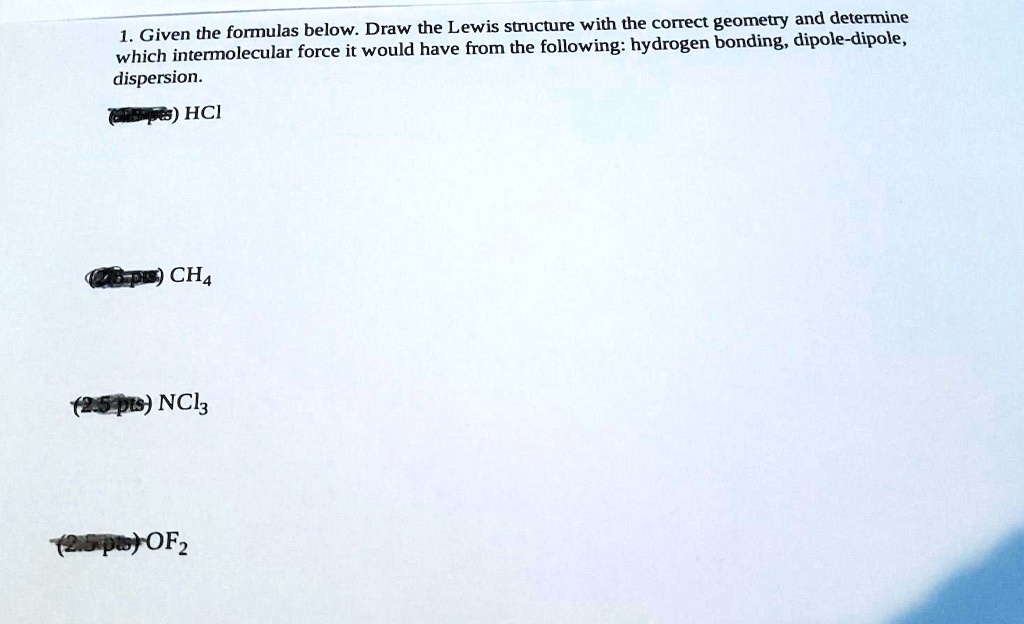 1 Given The Formulas Below Draw The Lewis Structure… Solvedlib