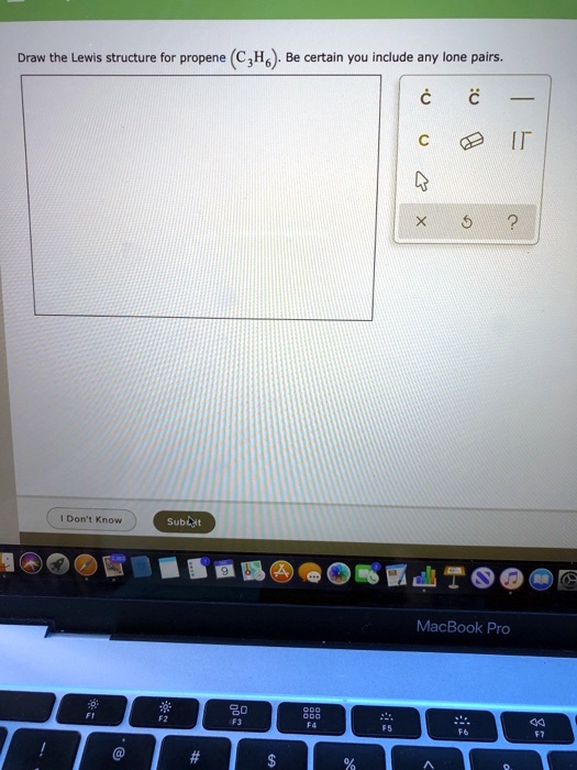 SOLVED: Draw the Lewis structure for propene (C,H6) Be certain you ...