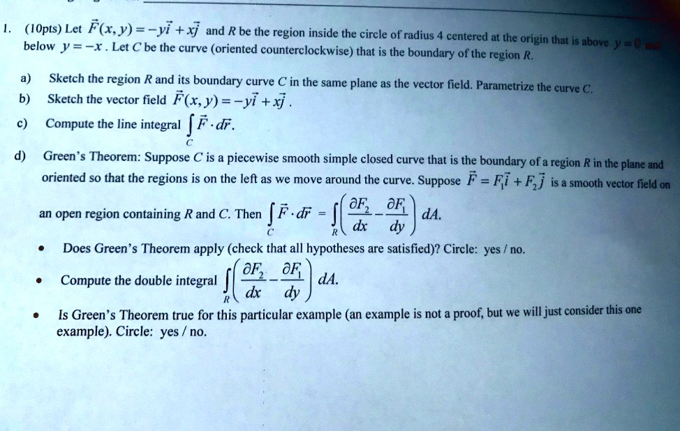 iopts let fxy yi xj and r be the region inside the circle of radius 4 centered at the below v r ...