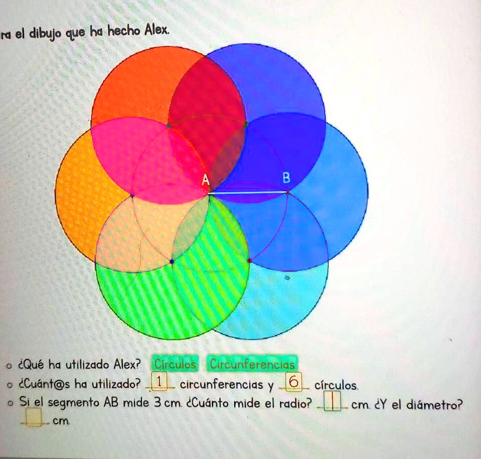 SOLVED: si el segmento AB mide 3cm ¿cuanto mide el radio? y ¿Y el ... SOLVED: si el segmento AB mide 3cm ¿cuanto mide el radio? y ¿Y el ...