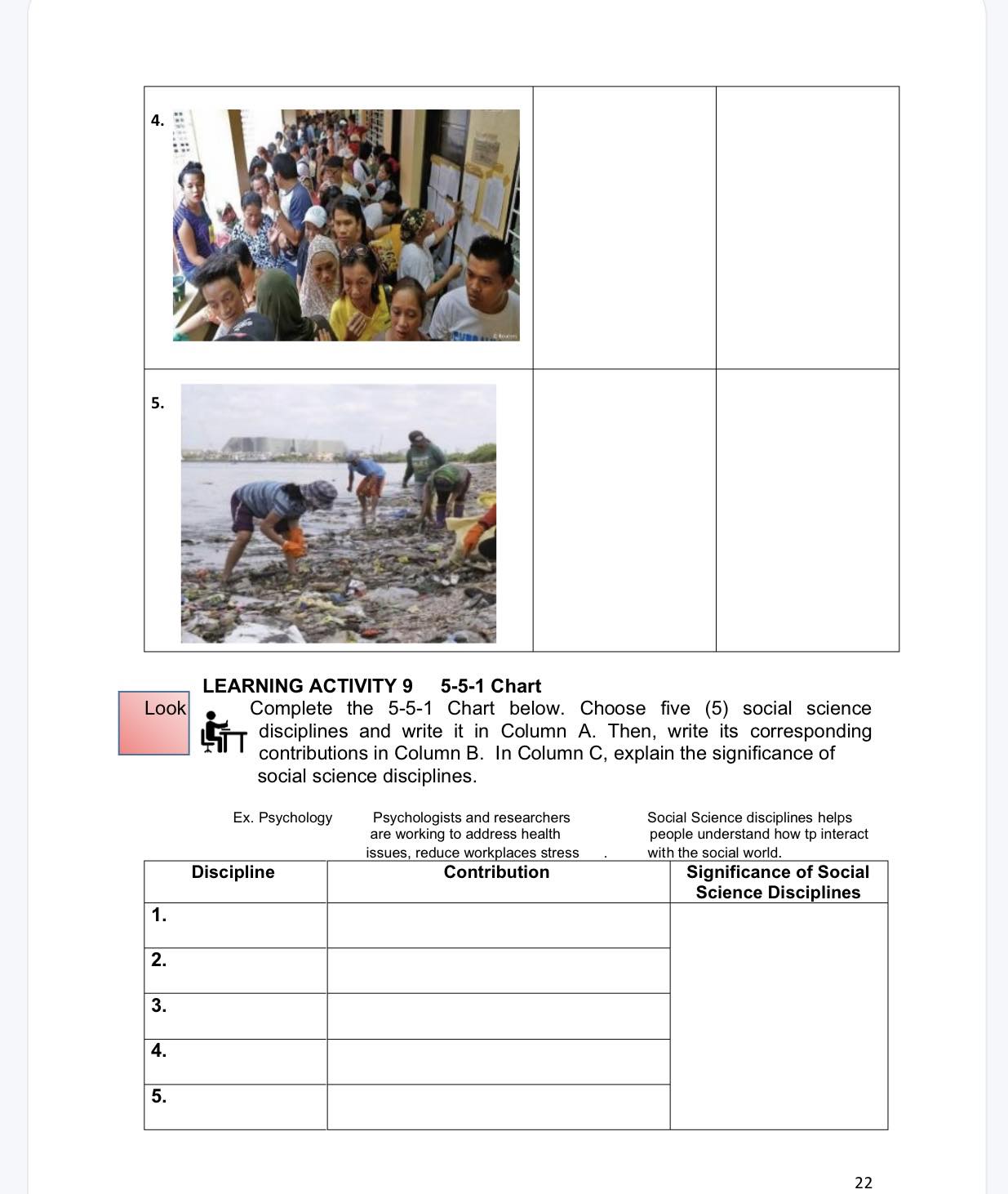 SOLVED: LEARNING ACTIVITY 9 5-5-1 Chart Complete the 5-5-1 Chart below ...