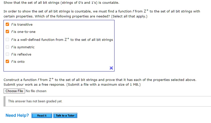 Show That The Set Of All Bit Strings Strings Of 0s And 1s Is 4125