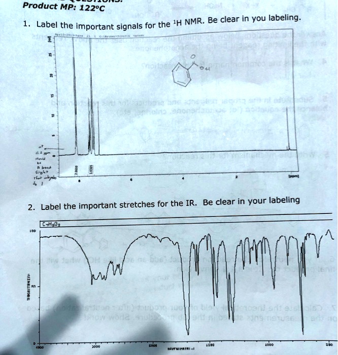 Product mp 1220c label the important signals for the h nmr...