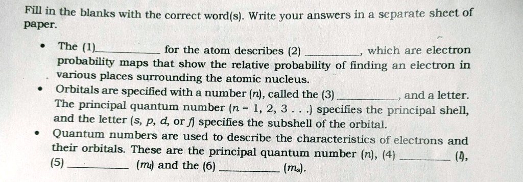 SOLVED: Fill in the blanks with the correct word(s) Write your answers ... SOLVED: Fill in the blanks with the correct word(s) Write your answers ...
