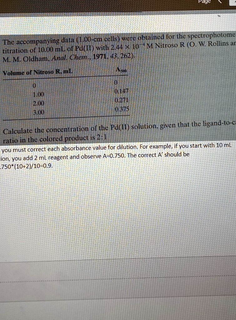 SOLVED: Fage data (100-cm cells) were obtained for the ...