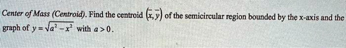 SOLVED: Center of Mass (Centroid). Find the centroid (y) of the ...