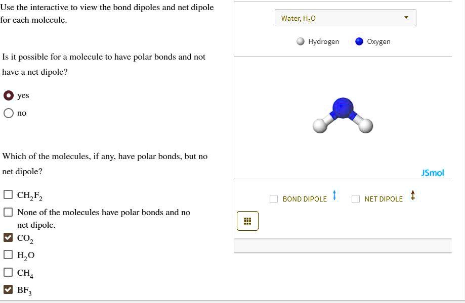 use the interactive t0 view the bond dipoles and net dipole for each ...