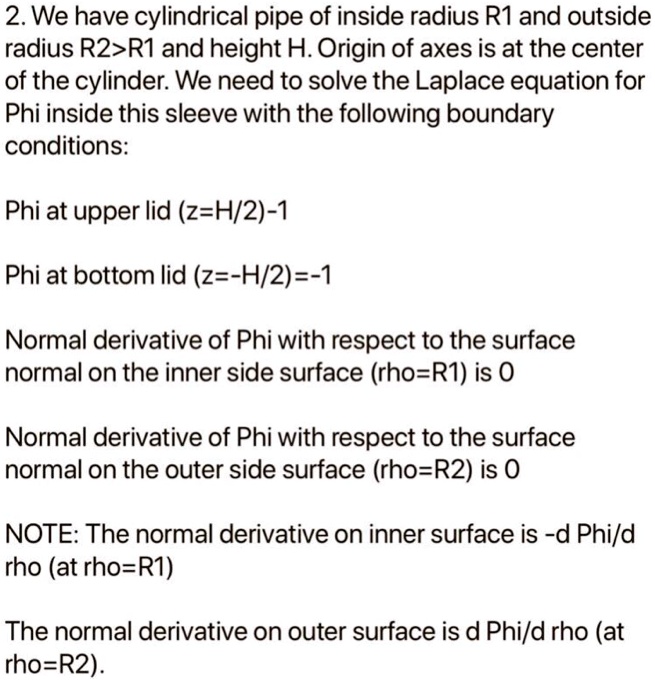 SOLVED: We have a cylindrical pipe with an inside radius R1 and an ...
