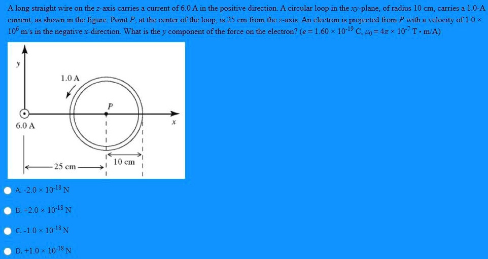 a long straight wire on the z axis carries current of 60 a in the positive direction a circular ...