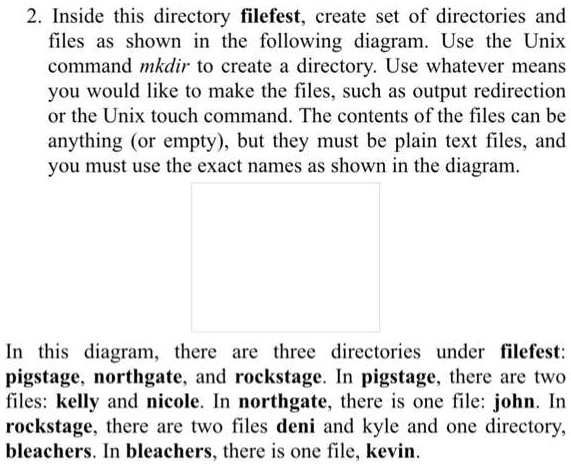 Solved Text 2 Inside This Directory Filefest Create A Set Of Directories And Files As