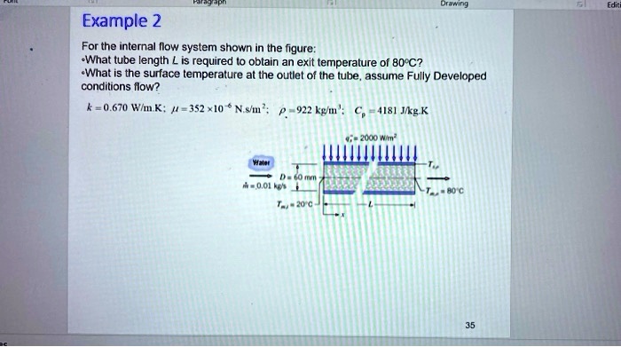 SOLVED: Example 2: For the internal flow system shown in the figure ...