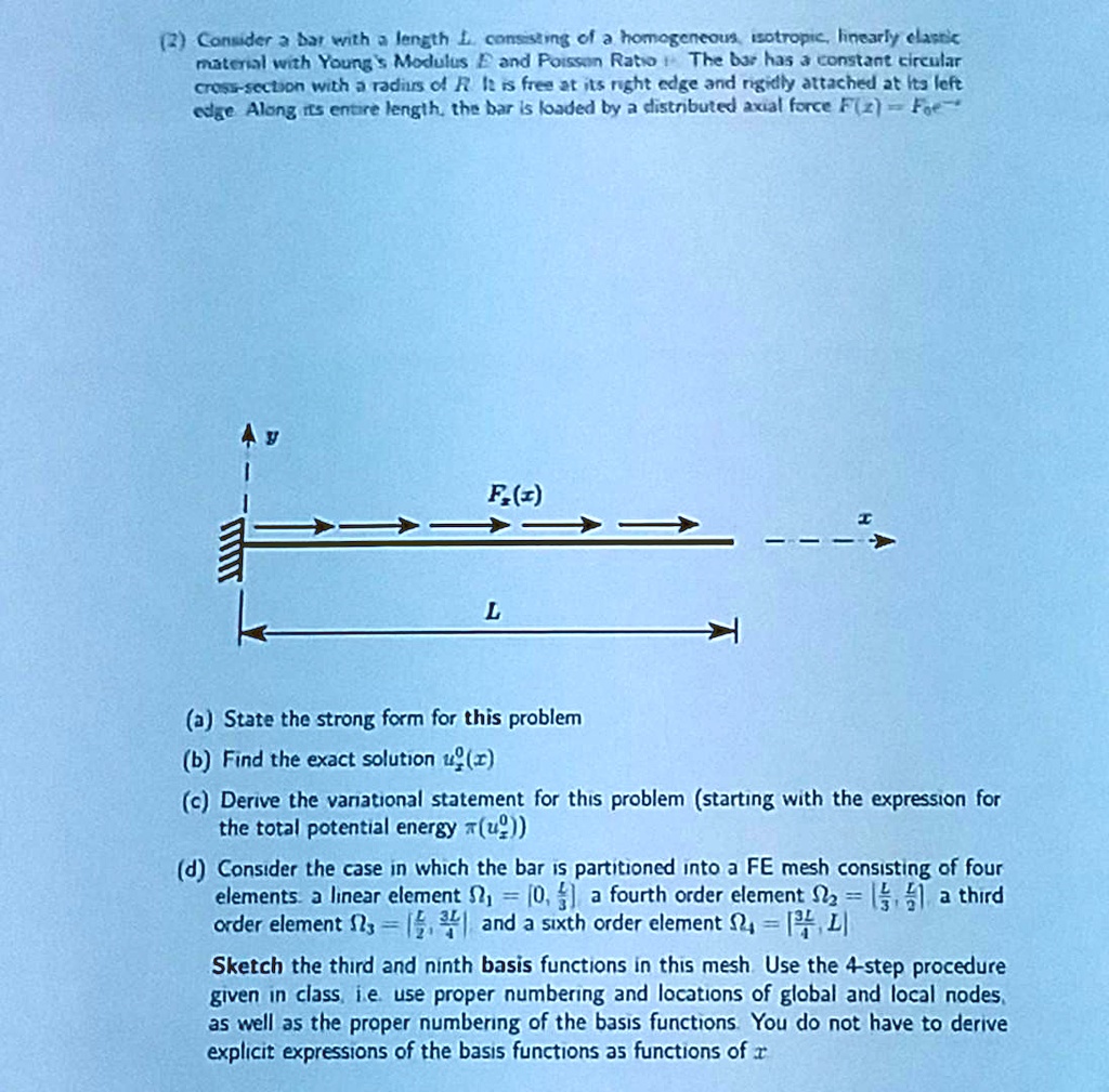 SOLVED: Texts: Consider a bar with a length consisting of a homogeneous isotropic linearly ...