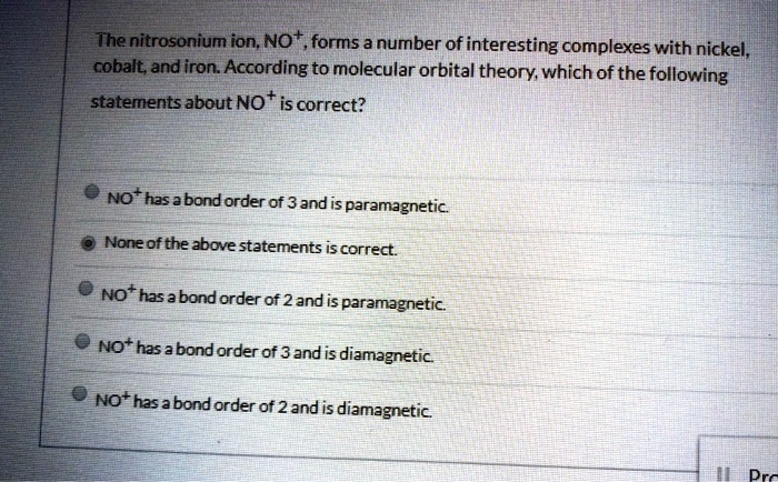 the nitrosonium ion not forms anumber ofinteresting complexes with nickel cobalt and iron ...