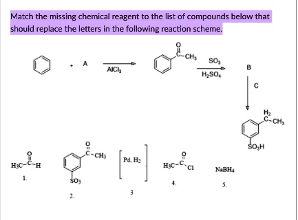 SOLVED:Match the missing chemical reagent to the list of compounds ...