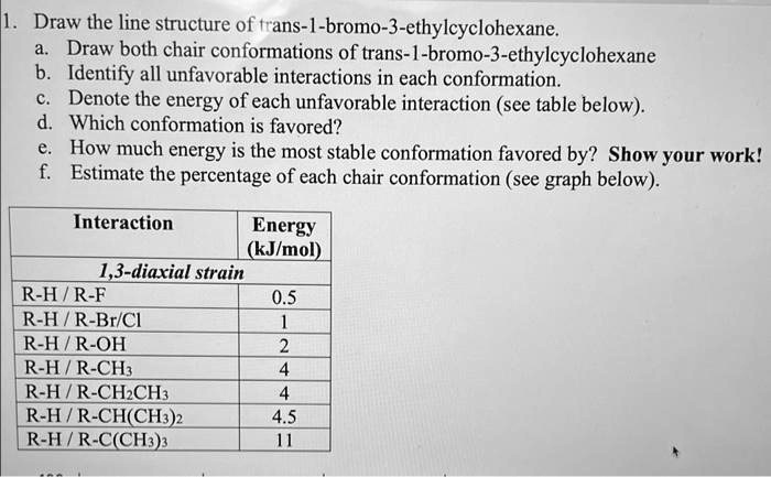 SOLVED: Draw the line structure of trans-l-bromo-3-ethylcyclohexane. a ...