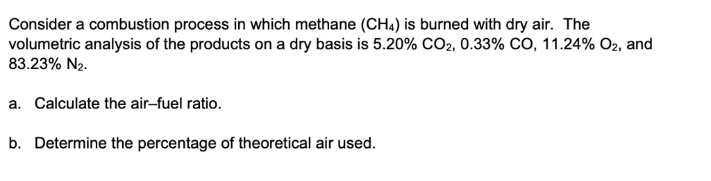 Consider a combustion process in which methane (CH4) is burned with dry ...