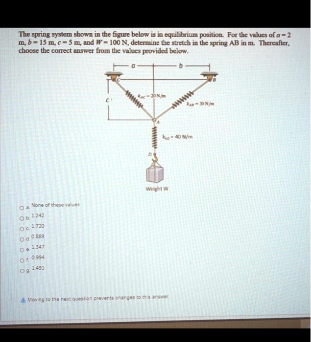 SOLVED:The spring system shown in the figure below is in equilibrium ...