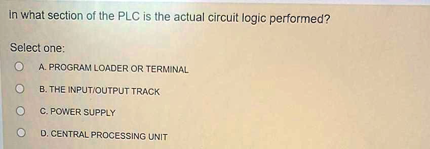 In what section of the PLC is the actual circuit logic performed ...