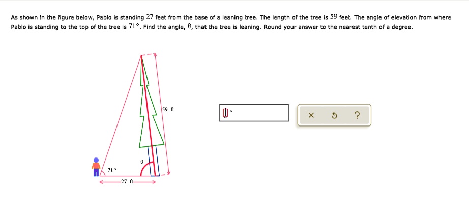 as shown in the figure below pablo standing 27 feet from the base of ...