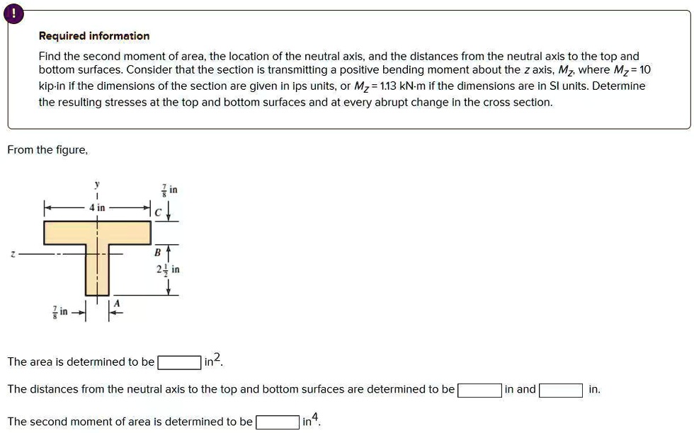 SOLVED: Required information Find the second moment of area, the ...