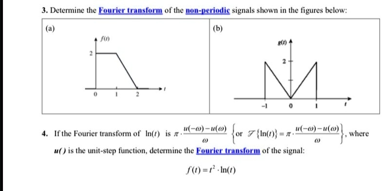 3. Determine the Fourier transform of the non-periodic signals shown in the figures below: (a) f ...