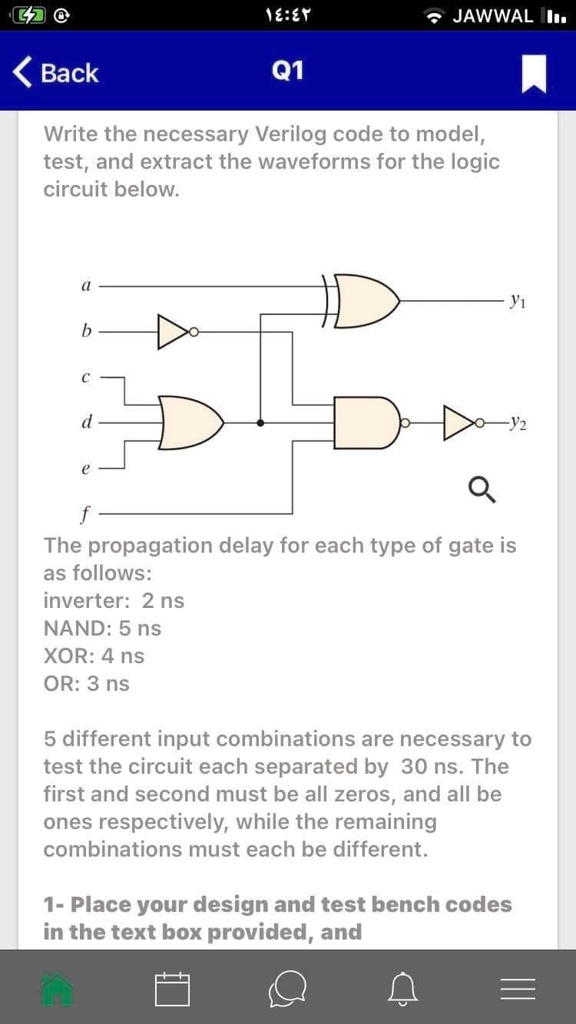 Solved A3 31 Jawwal Back Q1 Write The Necessary Verilog Code To Model Test And Extract The