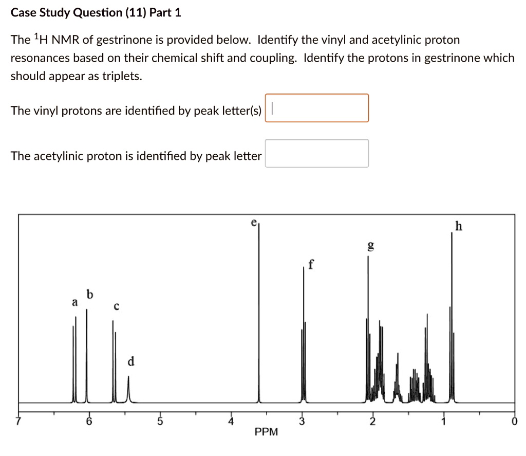 SOLVED: Case Study Question (11) Part 1 The 1H NMR of gestrinone is ...