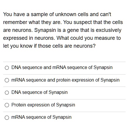 SOLVED: You have a sample of unknown cells and can't remember what they ...