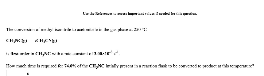 SOLVED: Use the References access imporrant values needed for this ...